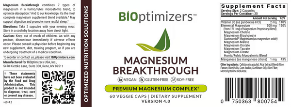 Buy BIOptimizers Magnesium Breakthrough in Australia - 60 capsules ...
